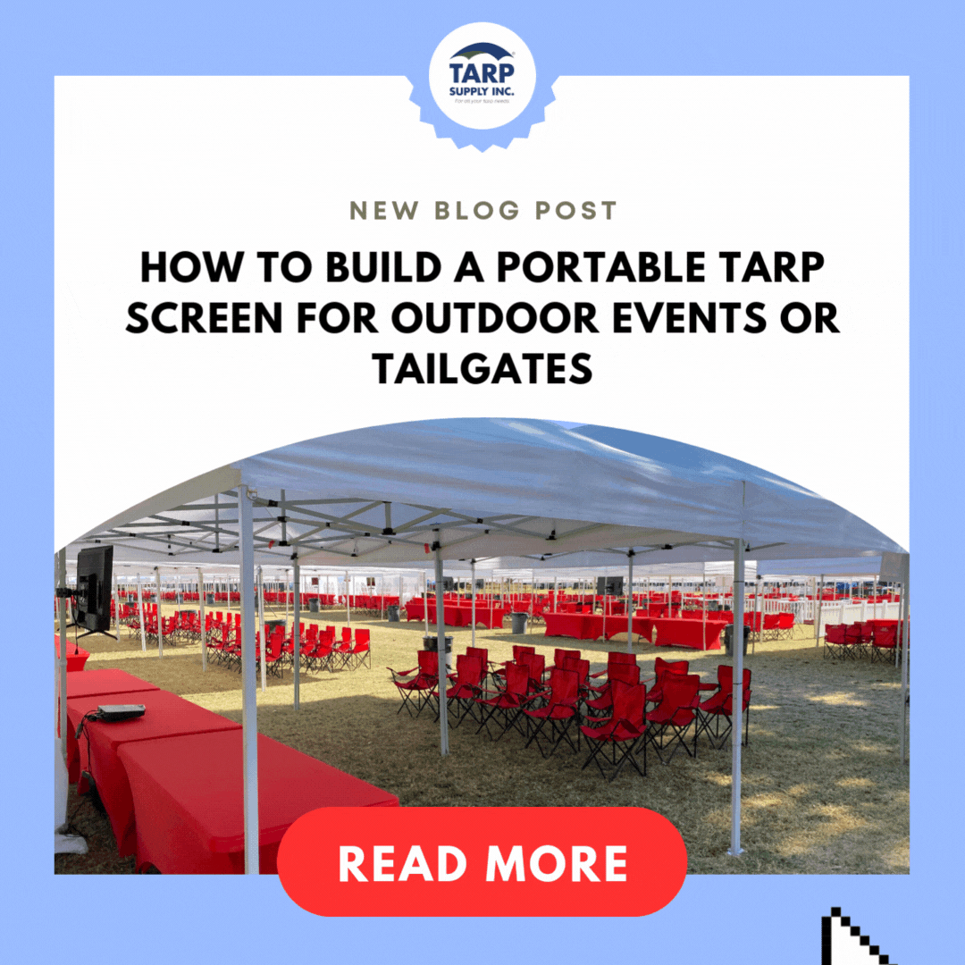 DIY portable tarp screen for tailgates and events.